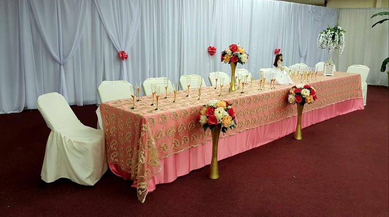 Quinceañera-orange-head-table – Tucson Expo Center